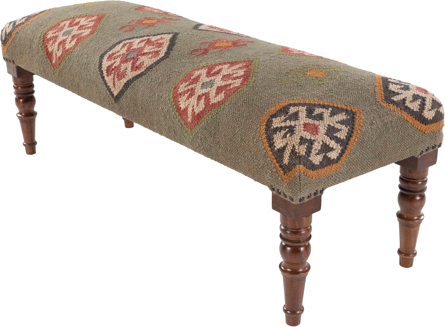 Amazon.com: Mark&Day Bedroom Bench, Gran Dark Green Upholstered End of ...