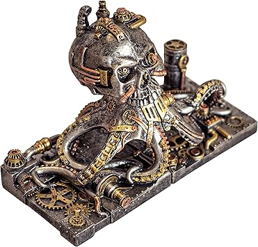 Amazon.com: Steampunk Skull Octopus Bookend, Decorative Fantasy ...