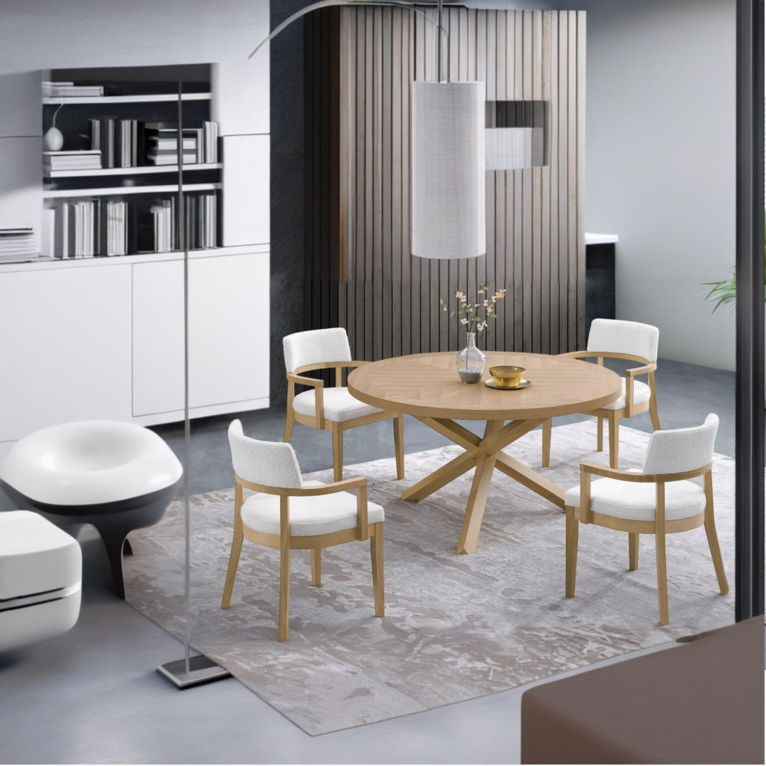 Amazon.com - NicBex Round Dining Table for 4 Contemporary Kitchen Table ...