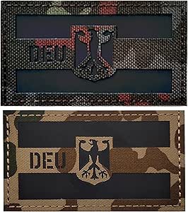 Amazon.com: DEU German Flag IR Infrared Reflective Applique Tactical Military Morale Badges ...