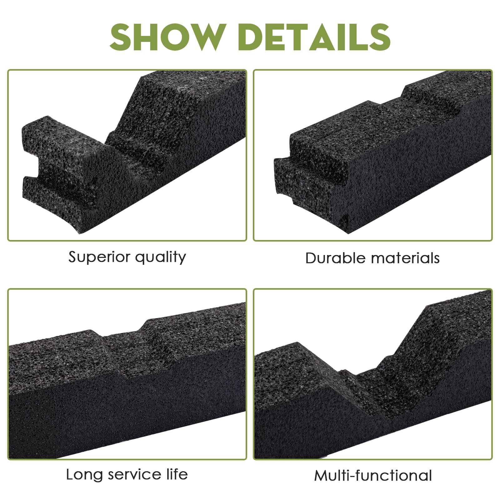 (20 Pieces) 12in Outside Classic Rib Profile Foam Closure Strips fit ...