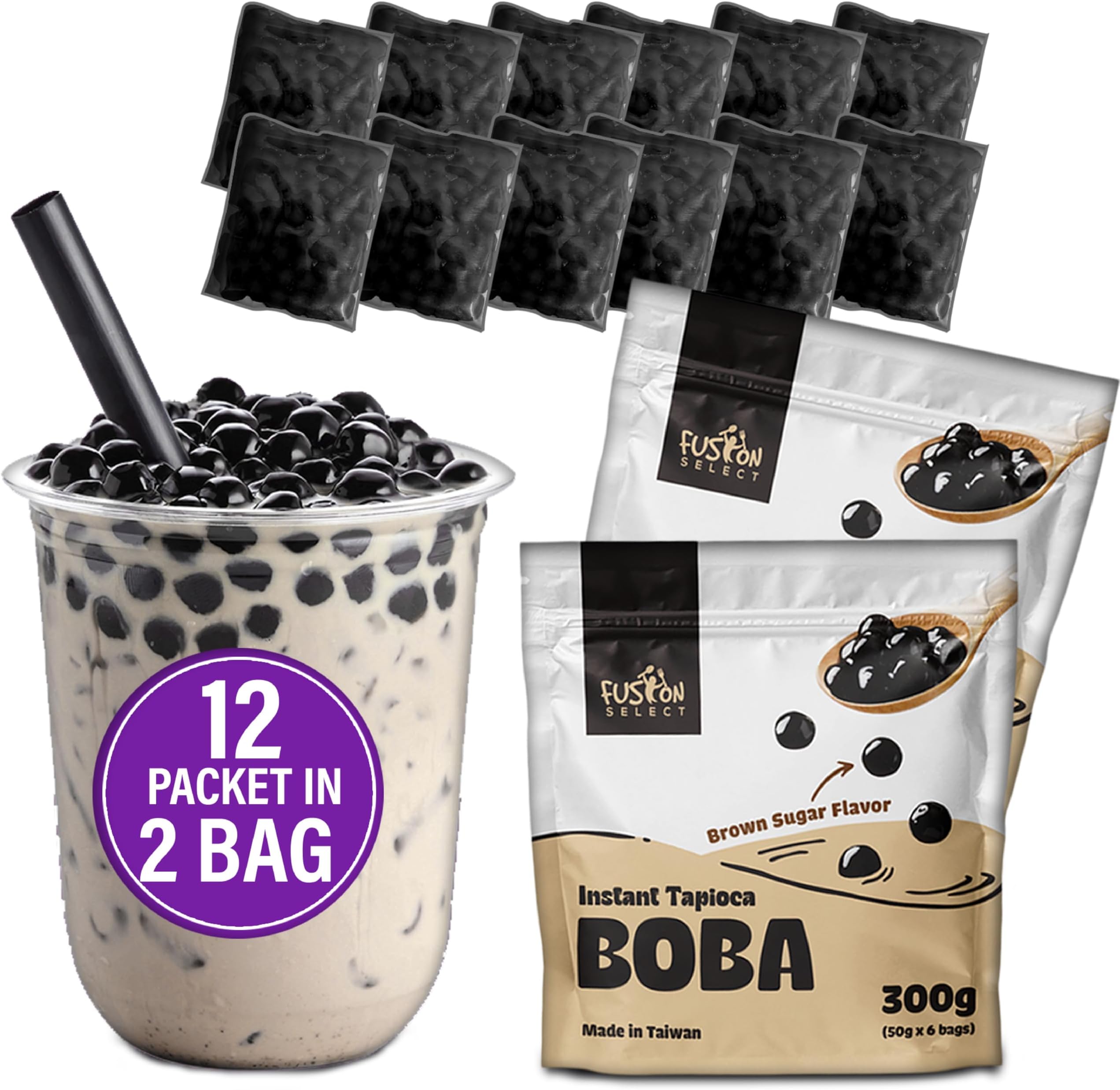Amazon.com: Fusion Select 12 Instant Boba - No-Cook Instant Tapioca ...
