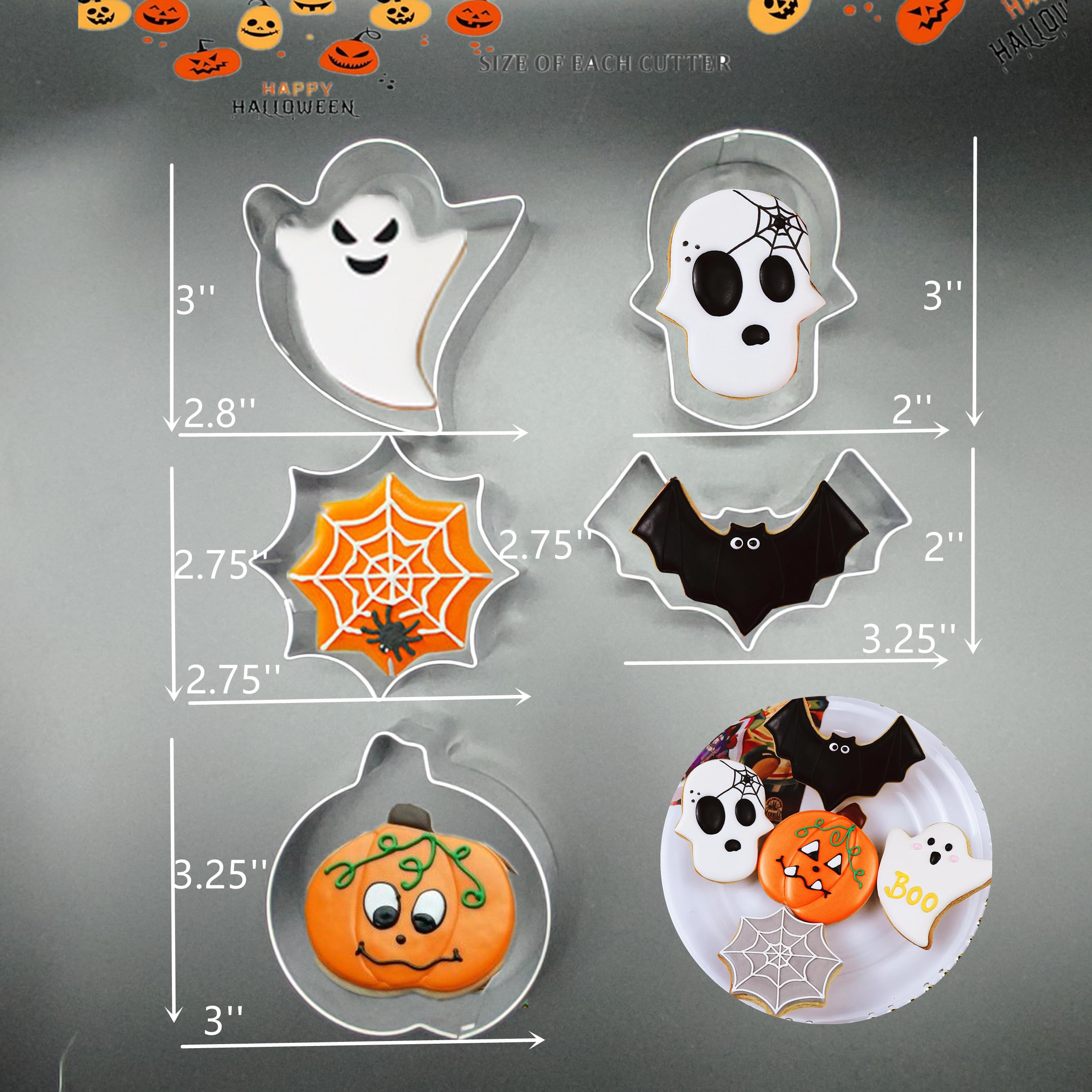 Snapklik.com : Halloween Cookie Cutters, 5 Pieces Stainless Steel ...