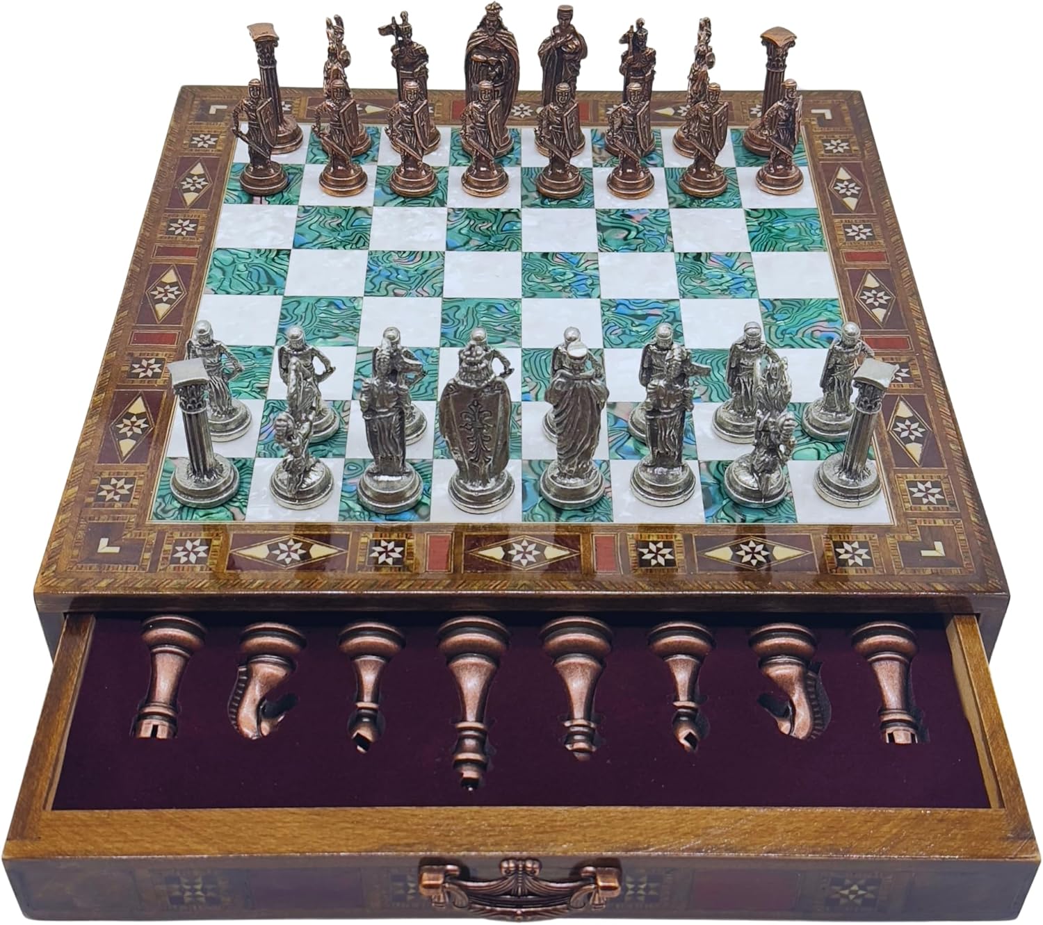 Amazon.com: 15’’ Handmade Chess Set with British Army Metal Chess ...