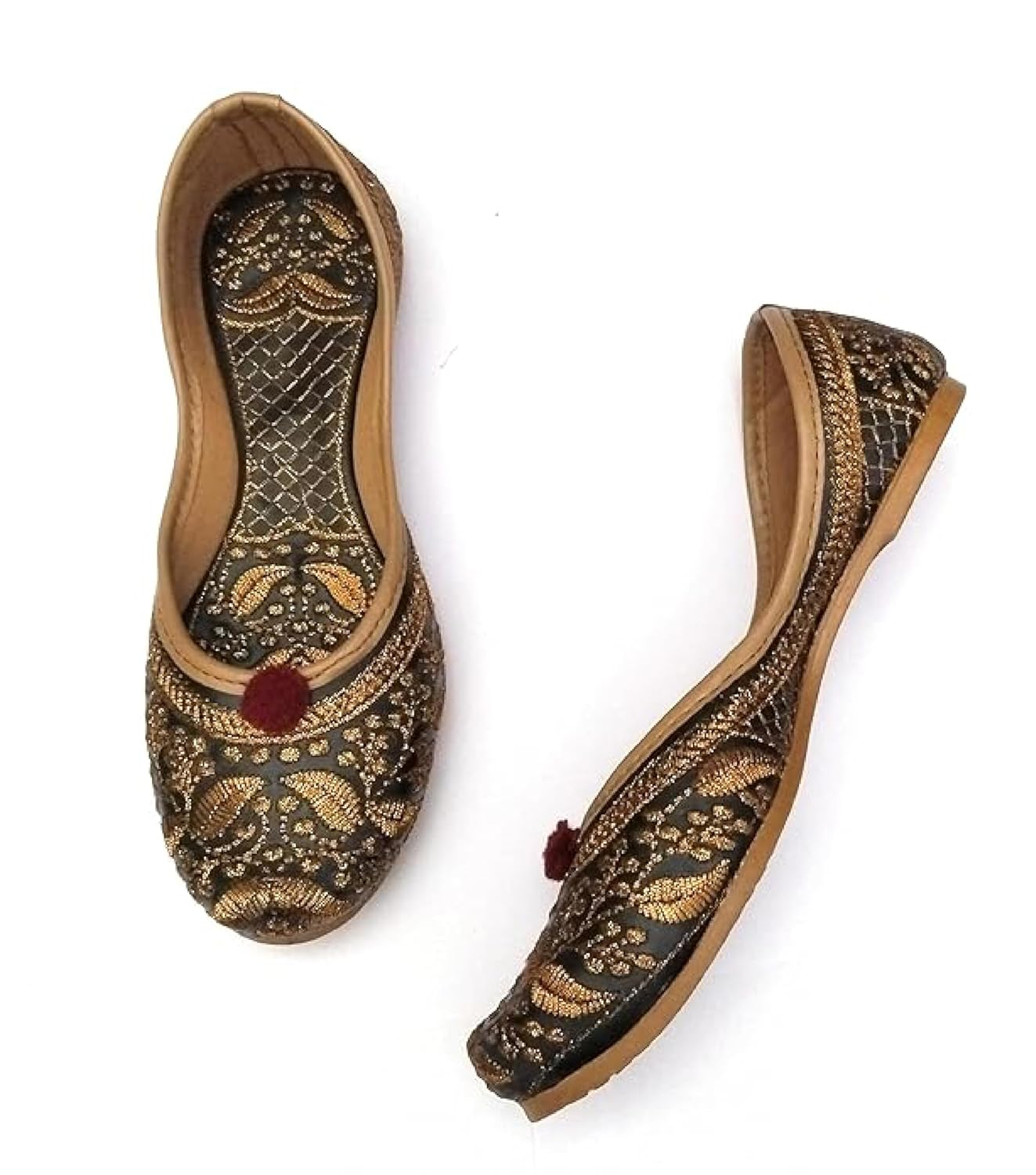 LUNJIYA Rajasthani Juti for Women Stylish Handcraft Juti (Black, 3 ...