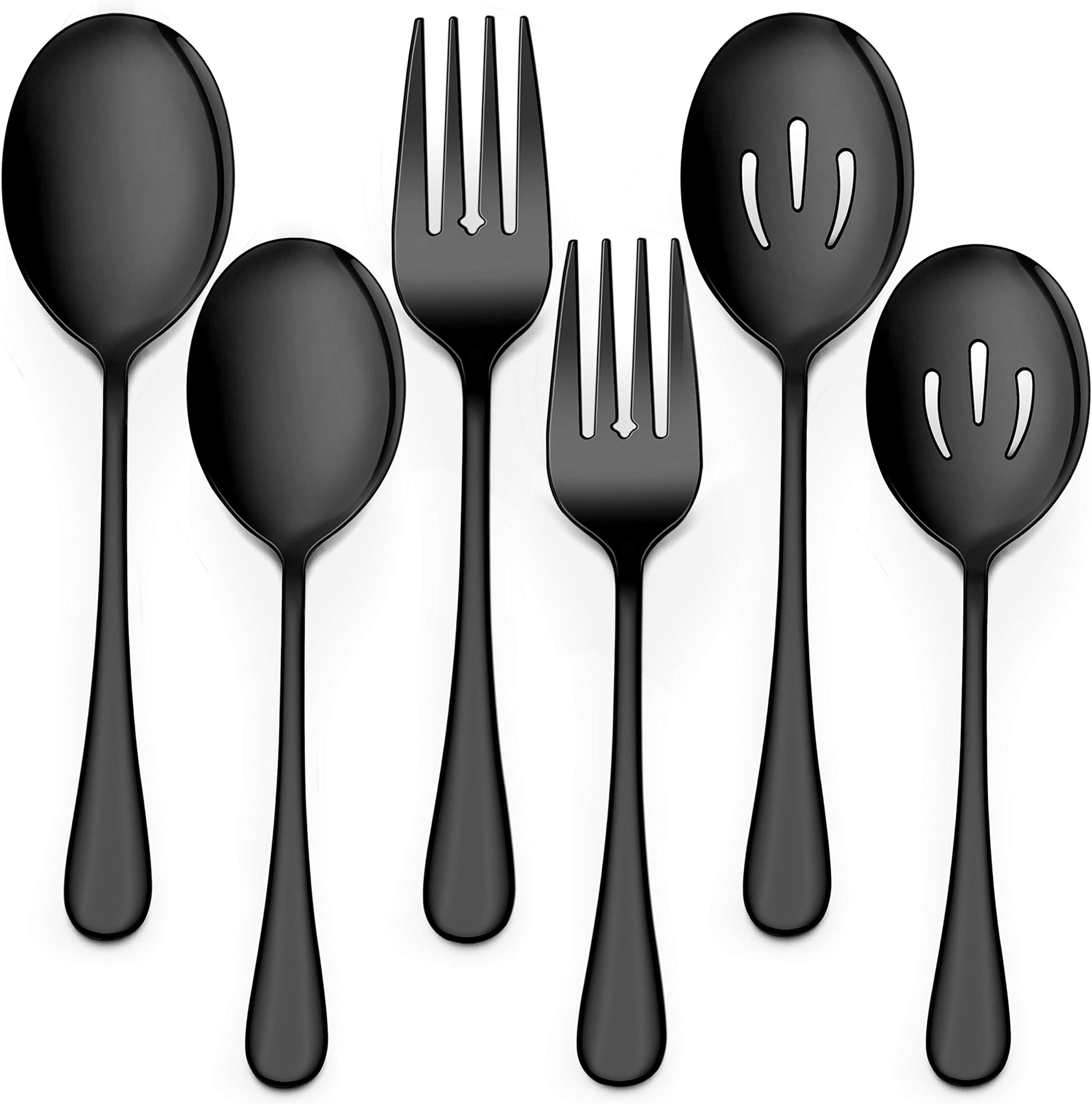 Amazon.com | FULLYWARE Matte Black Serving Utensil Set, 9.5-inch ...