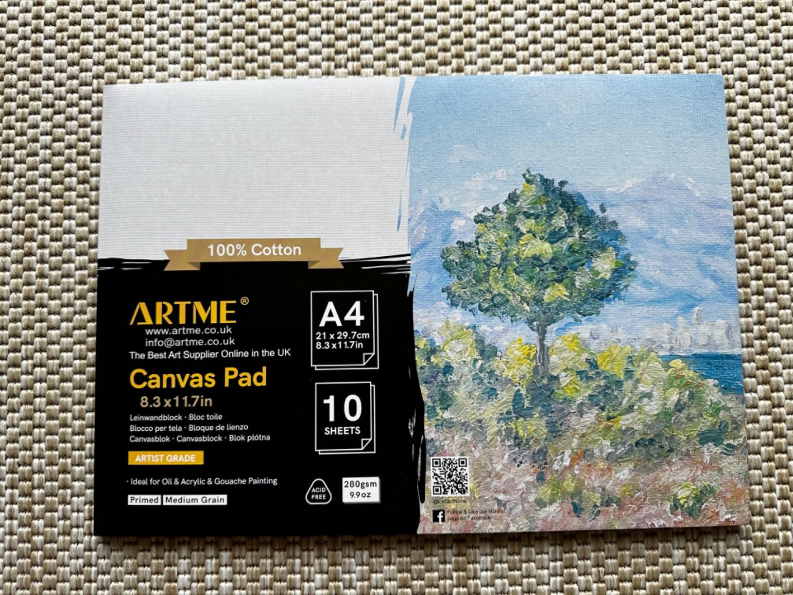 ARTME A4 Canvas Pad 2pk, 10 Sheets 280gsm, for Oil and Acrylic Painting ...