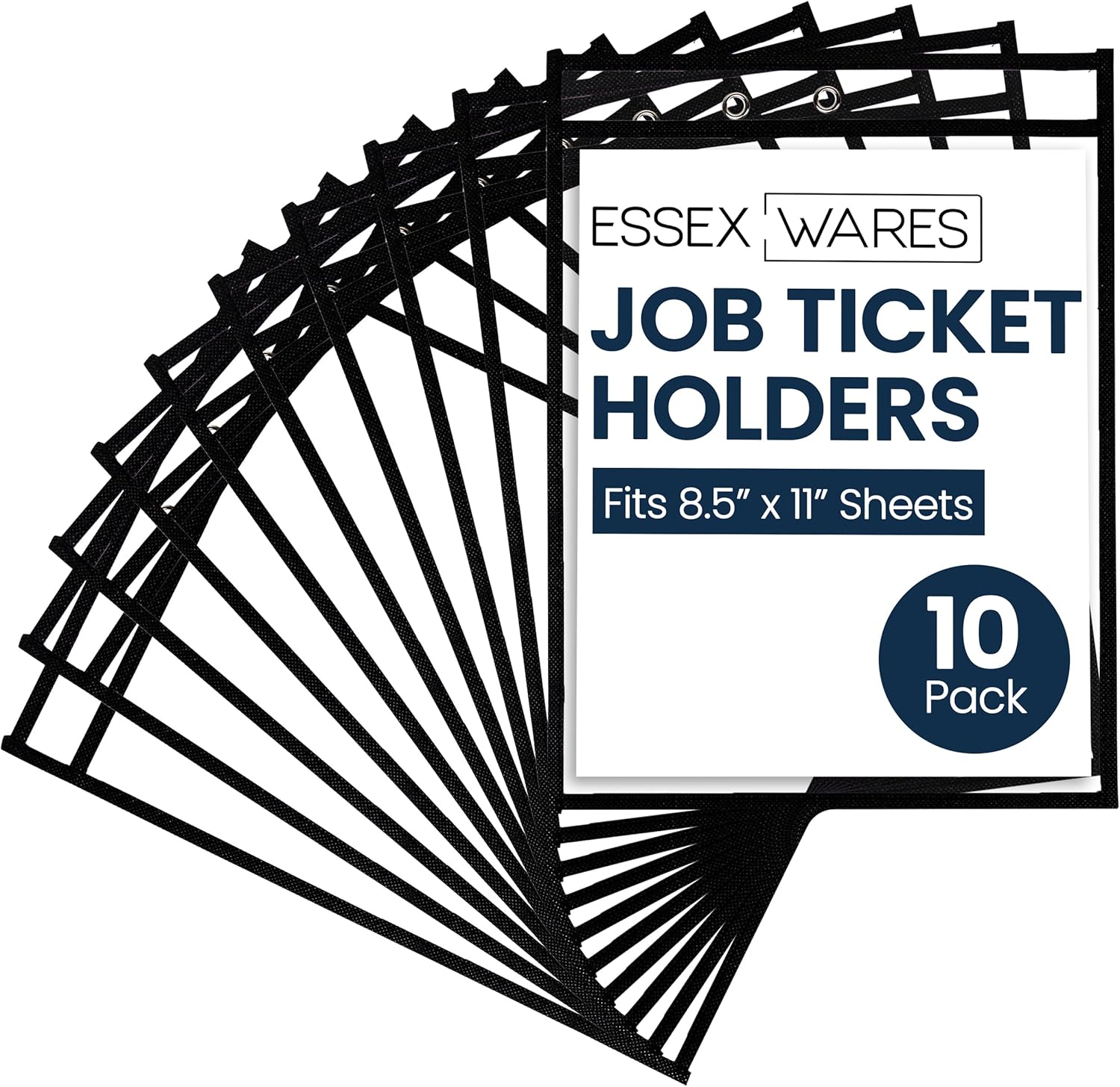 Amazon.com : Essex Wares - 10 Pack, Black, Job Ticket Holders, 10" Wide ...