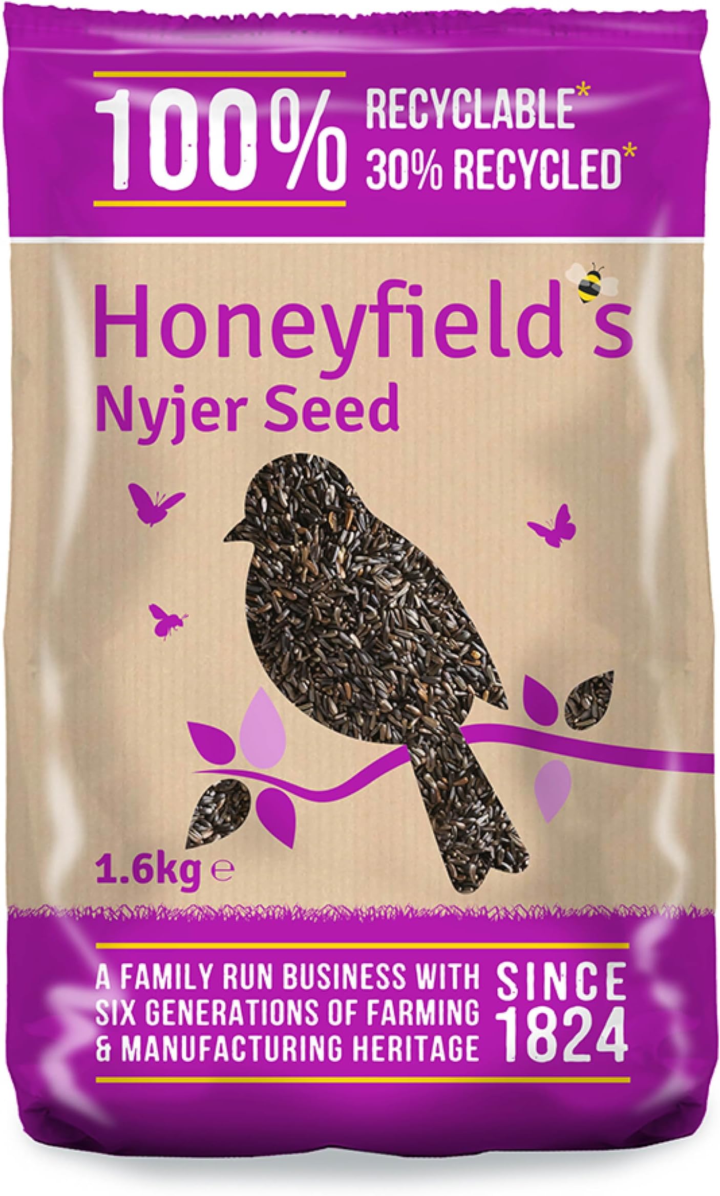 3 Litre Refill Bag Niger Seed Premium Wild Bird Food Nyjer Seed (Weight ...