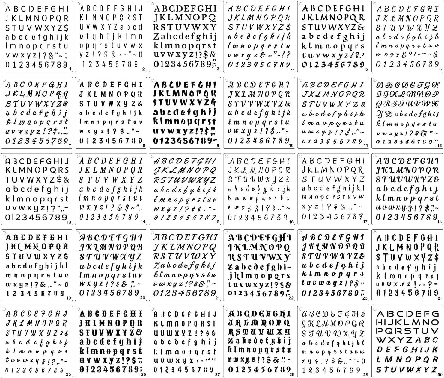 Amazon.com : Headline Sign 93 Transparent Stencil Set, 4-Inch Letters ...