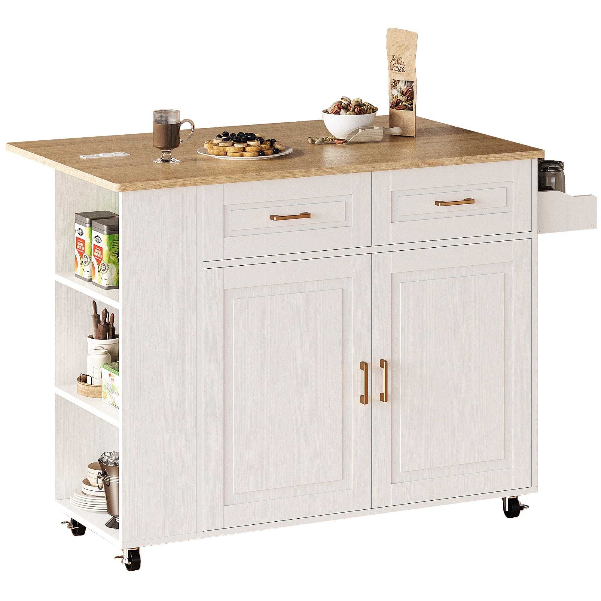 Snapklik.com : IRONCK Rolling Kitchen Island
