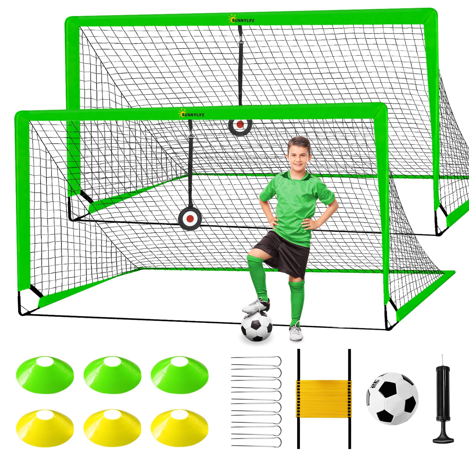 Amazon.com : 6x4 ft Soccer Goal Set of 2 Soccer Nets, Portable Pop Up ...