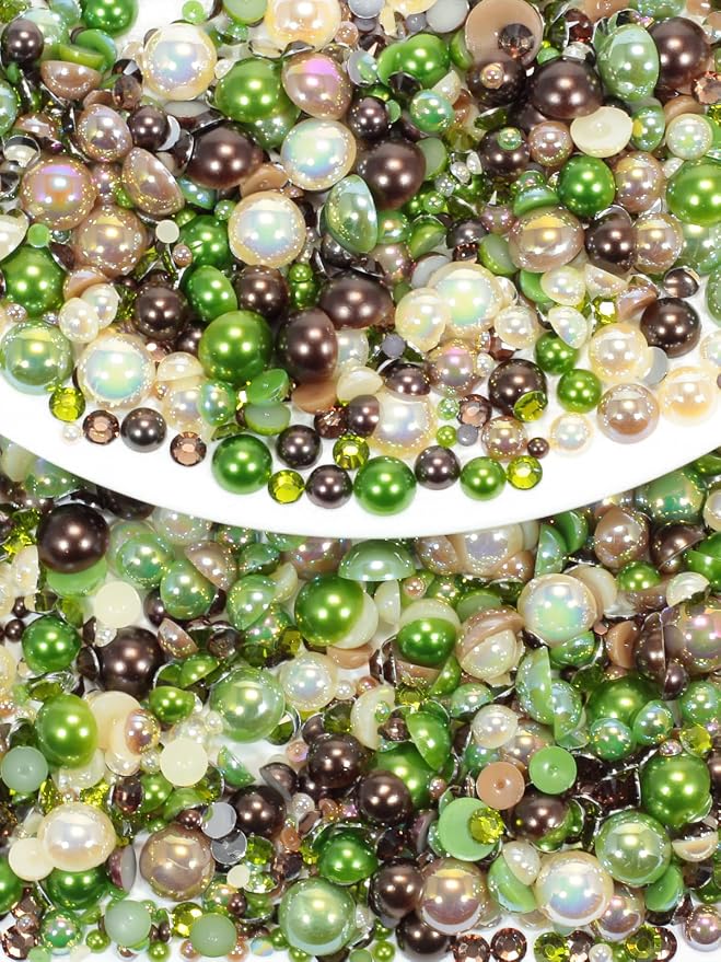 Amazon.com: Rhinova 70g Mix Pearls and Rhinestones for Crafting, Sizes ...