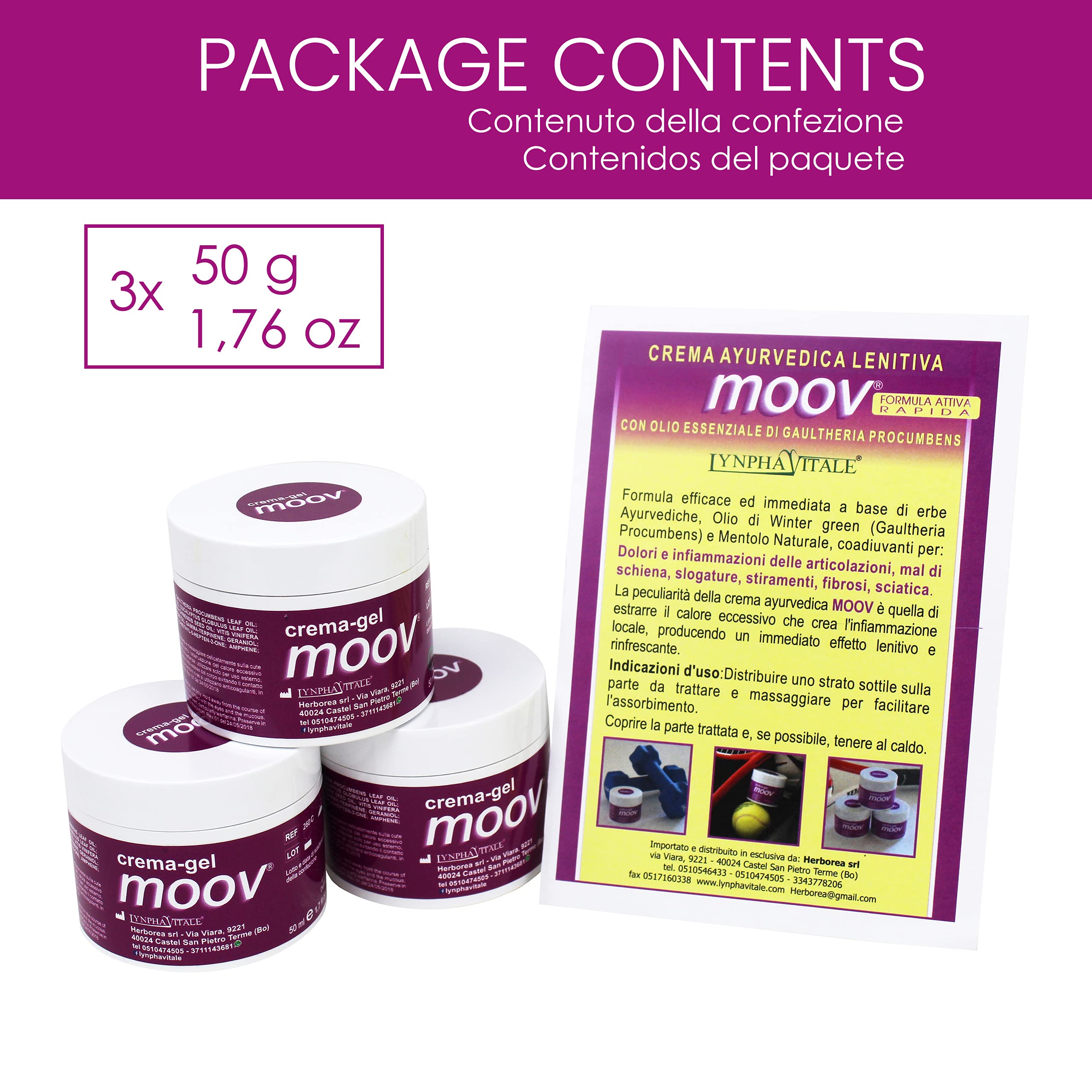 Moov Cream Gel 3 x 50 ml - Pain Reliever Ideal for: - sprains - Bruises ...