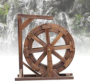 Amazon.com: Water Wheel Fountain, Waterfall Fountain Wood Water Wheel ...