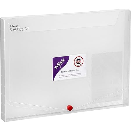 Snopake A4 DocBox Clear 25 mm Box File with Push Lock (Pack of 1) Ref ...