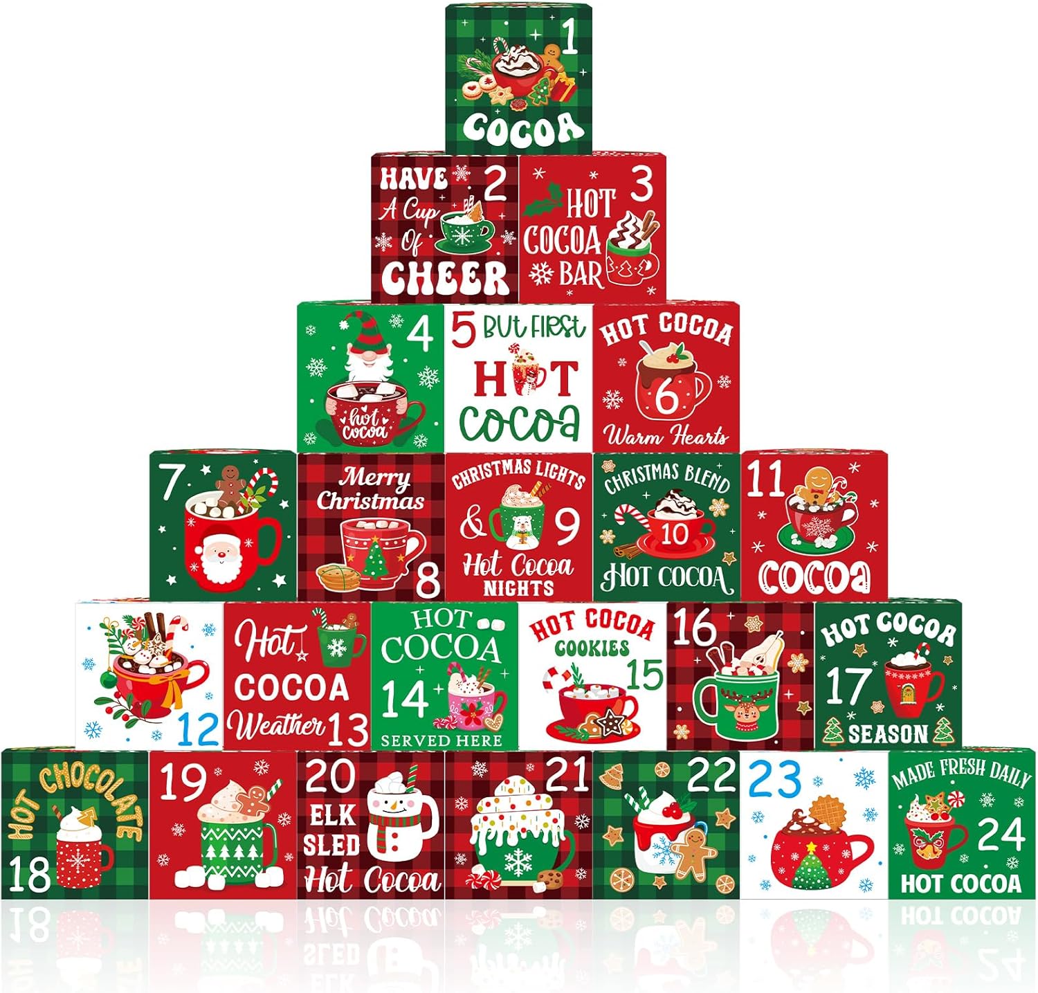 Amazon.com: Fullhawl 24 Pcs DIY Christmas Advent 24 Days Countdown Gift ...