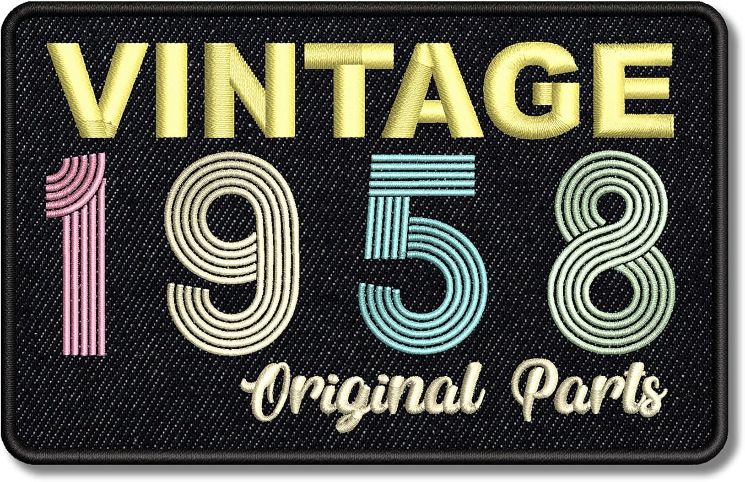 Amazon.com: Vintage 1958 Iron on Patch Personalized Embroidered Patches ...