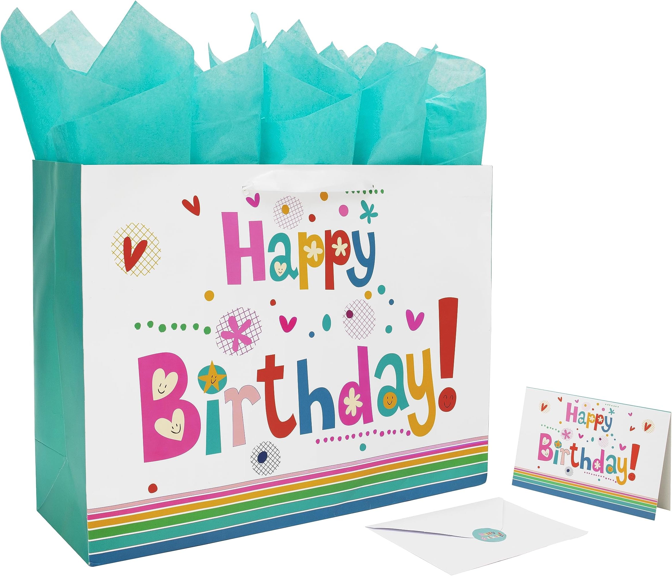 Amazon.com: Neatnsharp 13" Large Birthday Gift Bags 2 Pack with ...