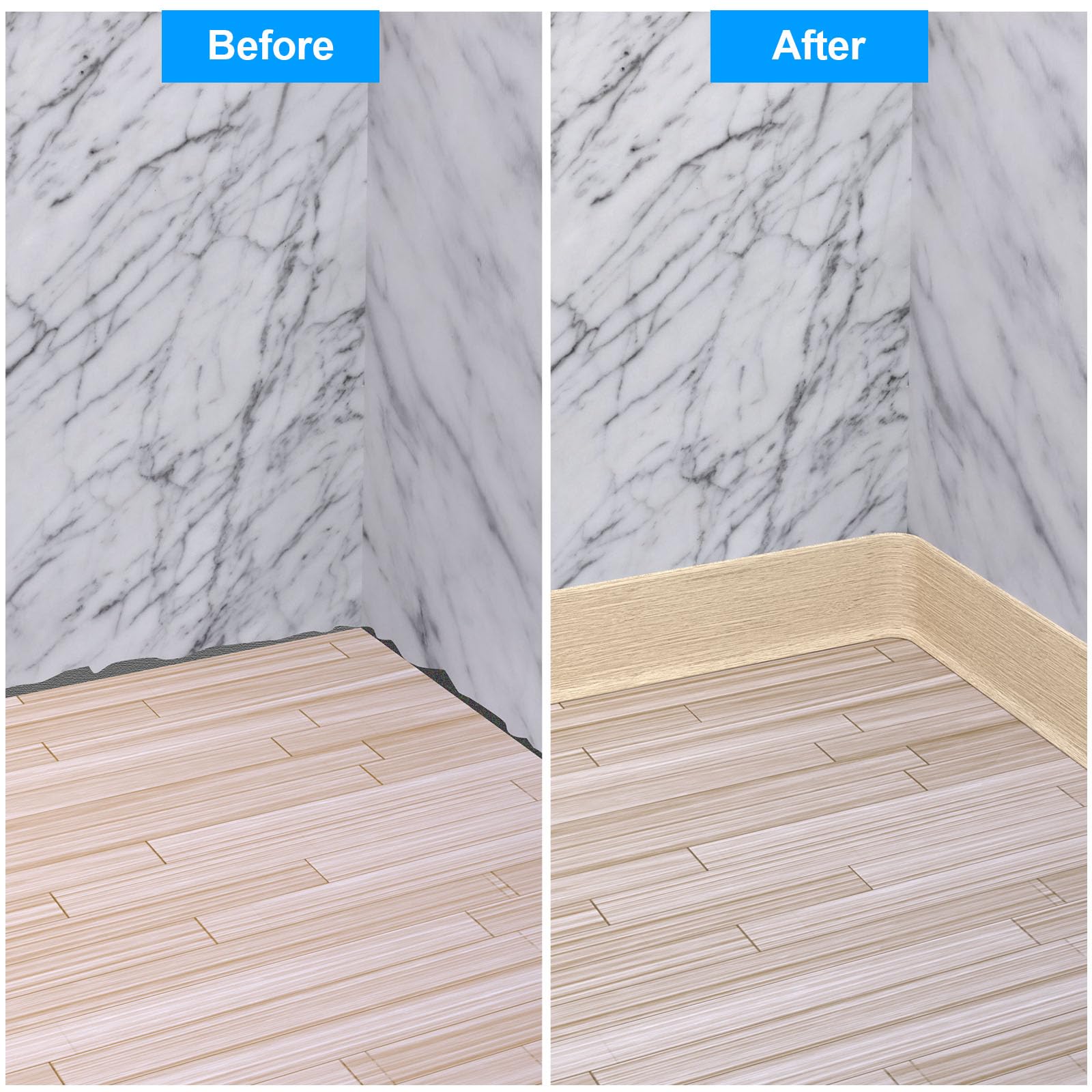 Snapklik.com : Duzzy Flexible Baseboard Molding Trim, 4 Inch