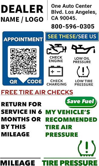 Amazon.com: 500 QR Oil Change Stickers | Premium Full-Color Vinyl Matt ...