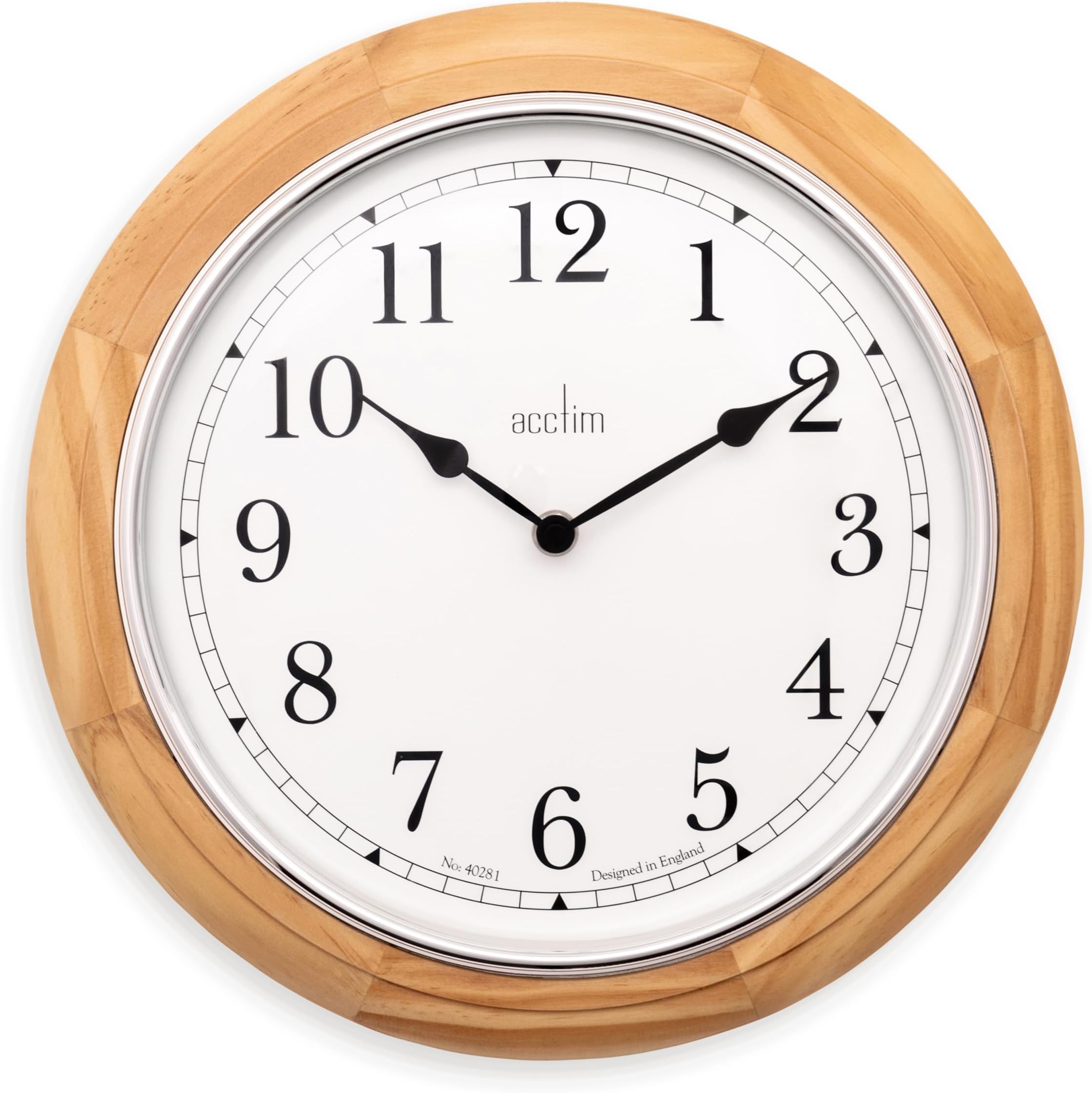 Acctim Maine Wall Clock Quartz Wood Frame Gold Bezel Cherry 20cm 24170 ...