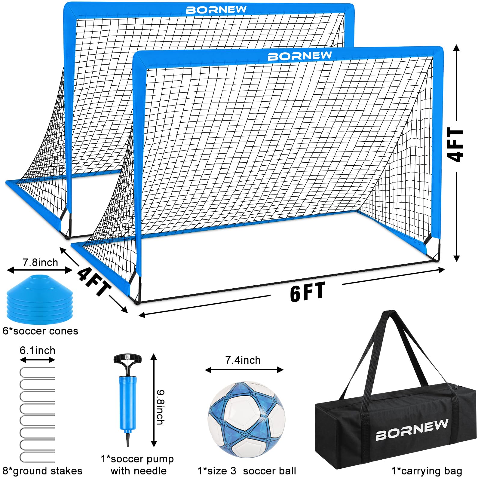 Kids Soccer Nets For Backyard Kids Soccer Goal Set Of 2 - 6x4 Ft & 4x3 ...