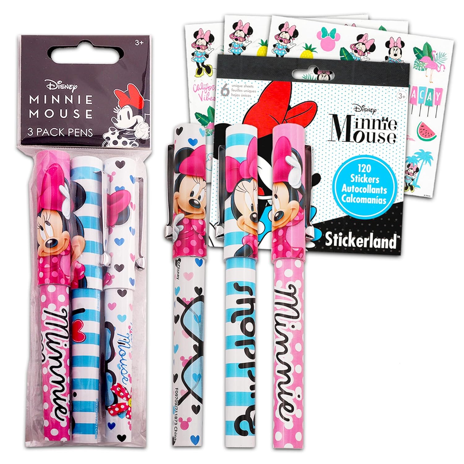 Disney Minnie Mouse Pens Set ~ Bundle Includes 1 Minnie Mouse Ballpoint ...