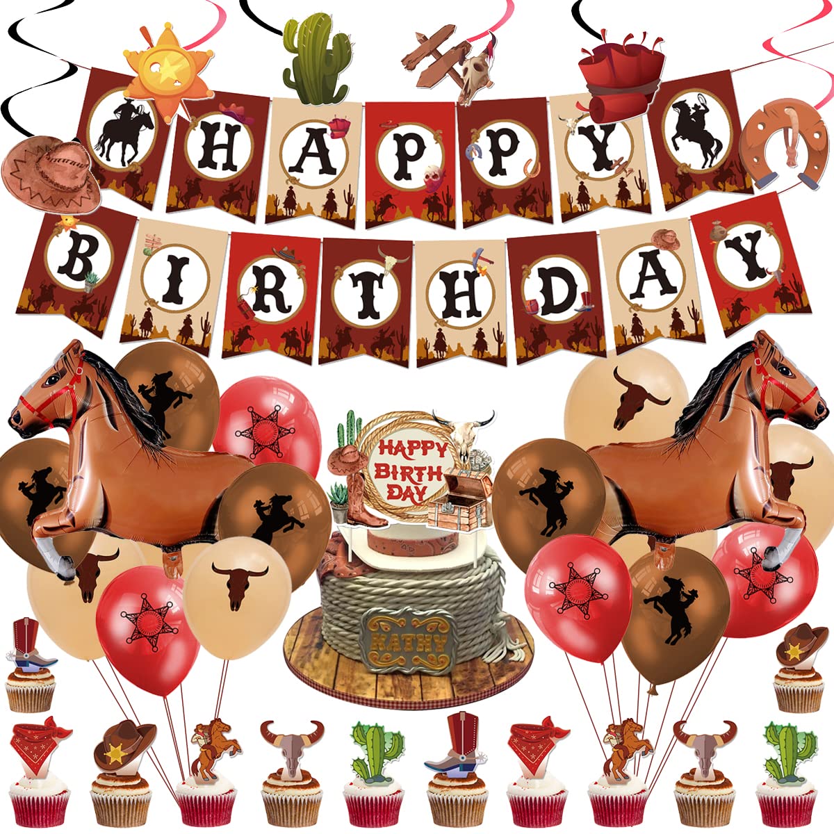 Snapklik.com : Cowboy Party Decorations Set - Western Birthday Party ...