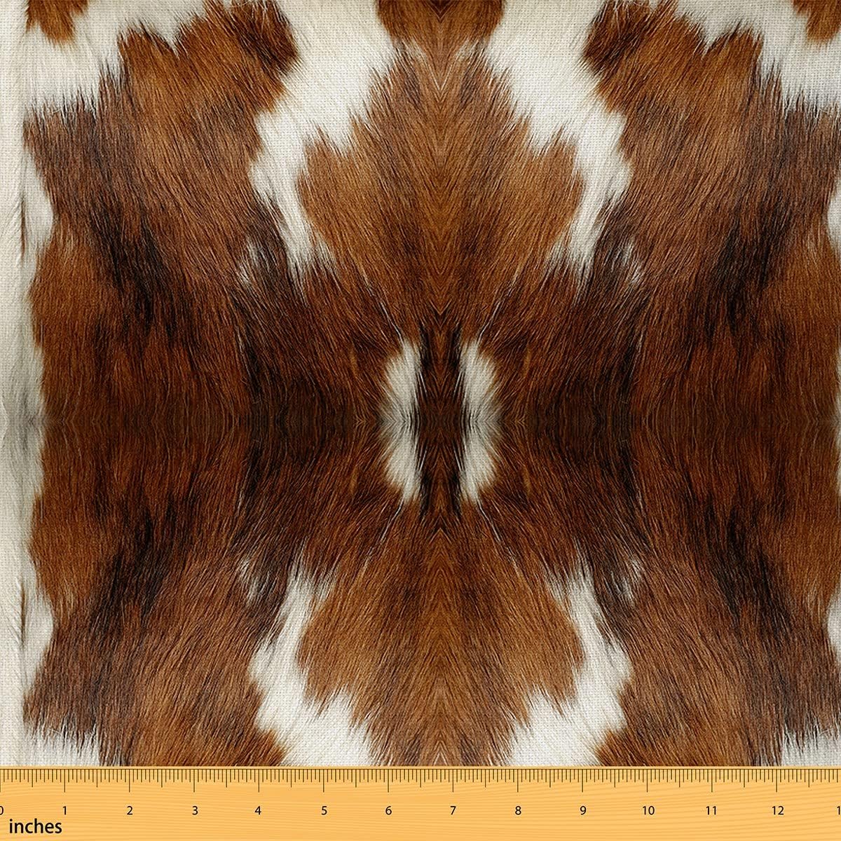 Amazon.com: Feelyou Cow Fur Fabric by The Yard, Rustic Western ...