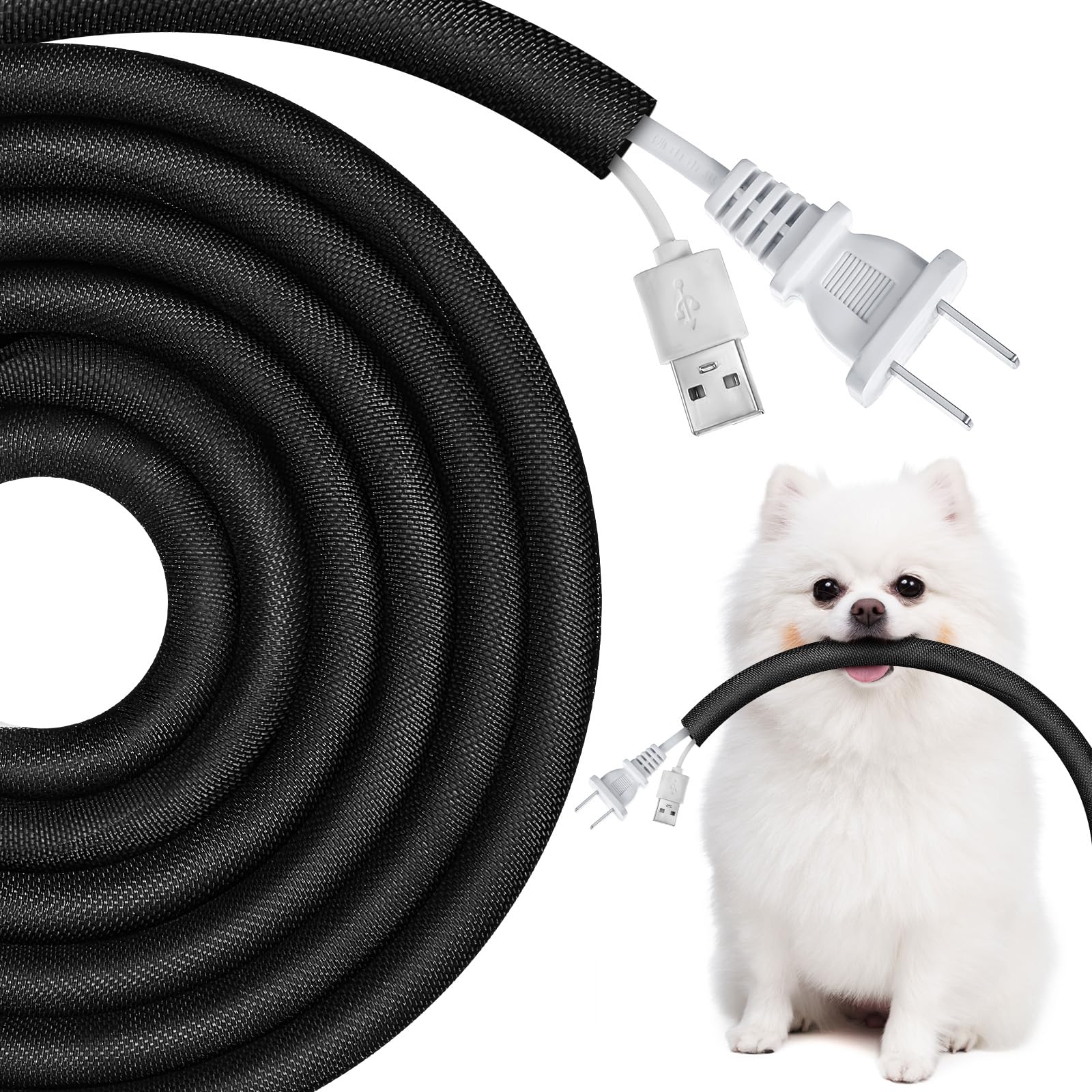 Amazon.com: Pangda Cord Covers for Pets Dog Cat Cord Protector 30ft - 1 ...
