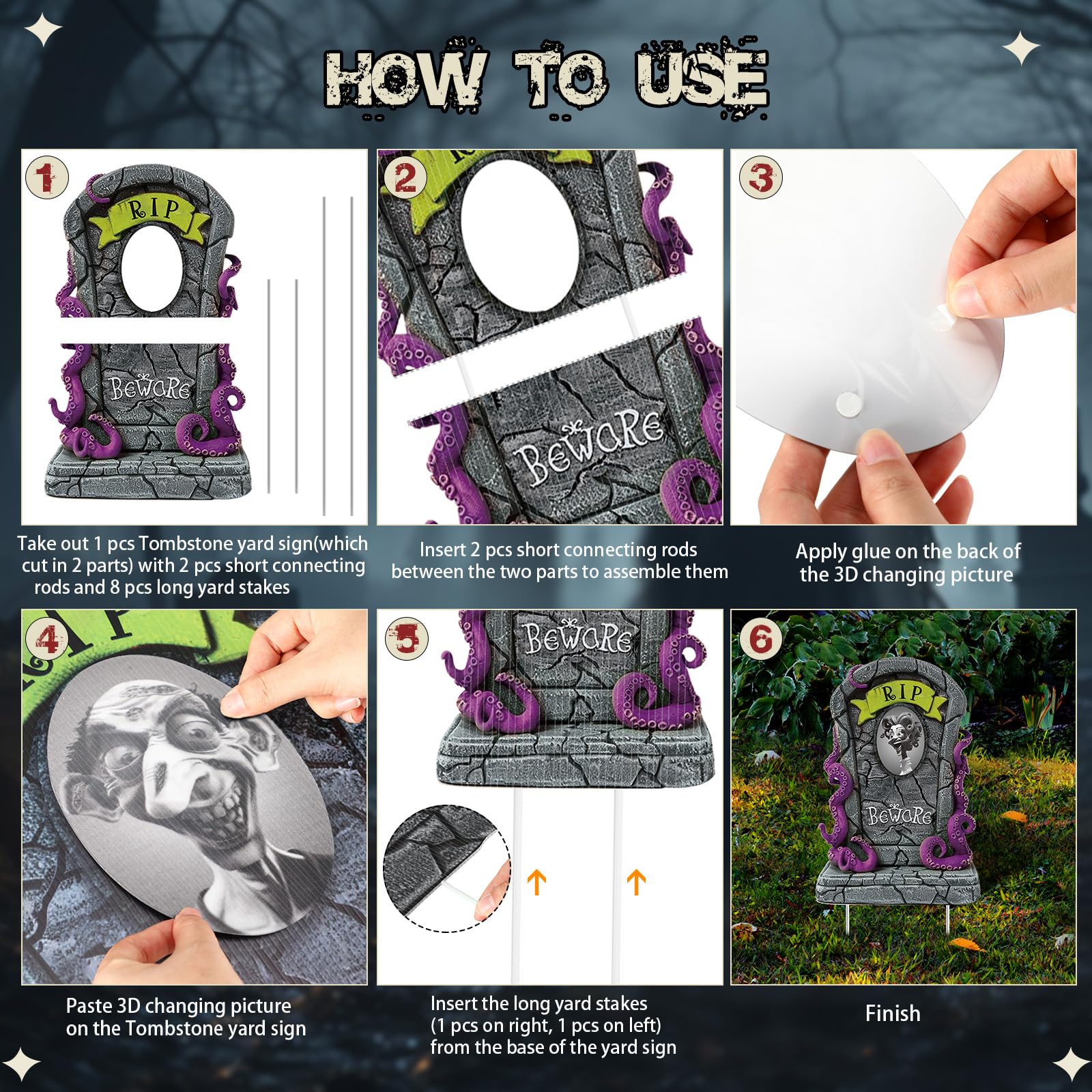 Snapklik.com : Hiboom 4 Set Large Halloween 3D Changing Face Rip ...