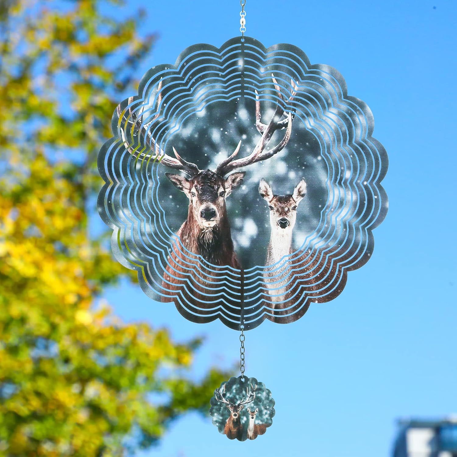 Amazon.com: J-Fly 3D Deer Wind Spinner Outdoor 12 Inch, Wind Chimes for ...