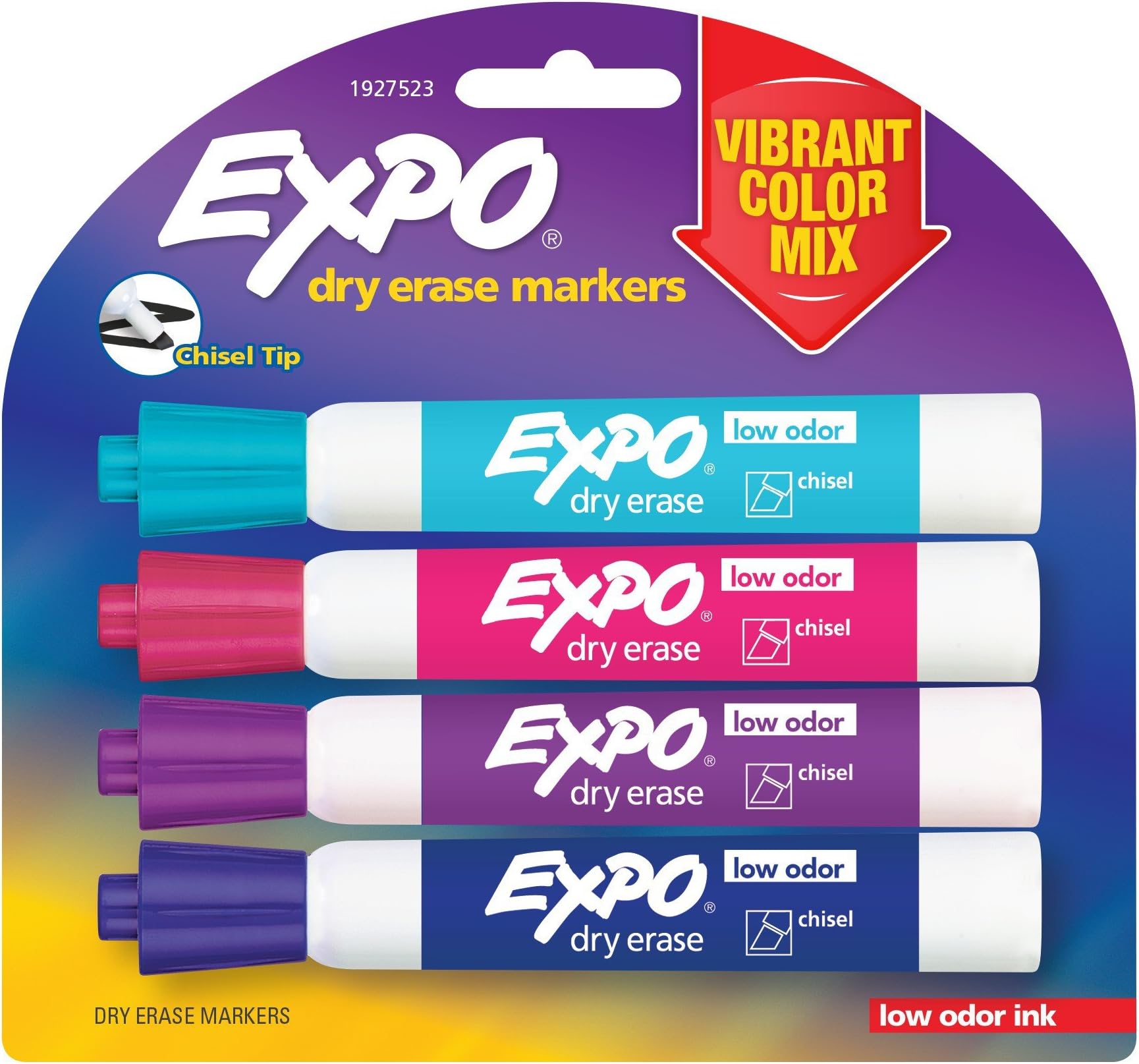 Amazon.com : EXPO 1927523 Low-Odor Dry Erase Markers, Chisel Tip ...
