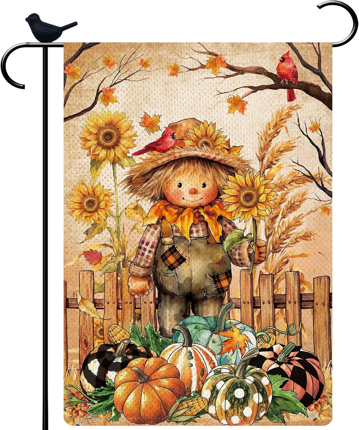 Amazon.com : PIPISASA Fall Scarecrow Garden Flag Fall For Jesus ...
