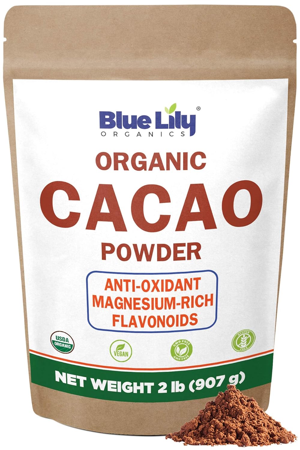 Amazon.com : Blue Lily Organics Cacao Powder (2lb) - Cocoa Chocolate ...
