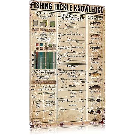 Amazon.com: Fishing Tackle Knowledge Metal Tin Sign,Bar Cafe Farm Metal ...