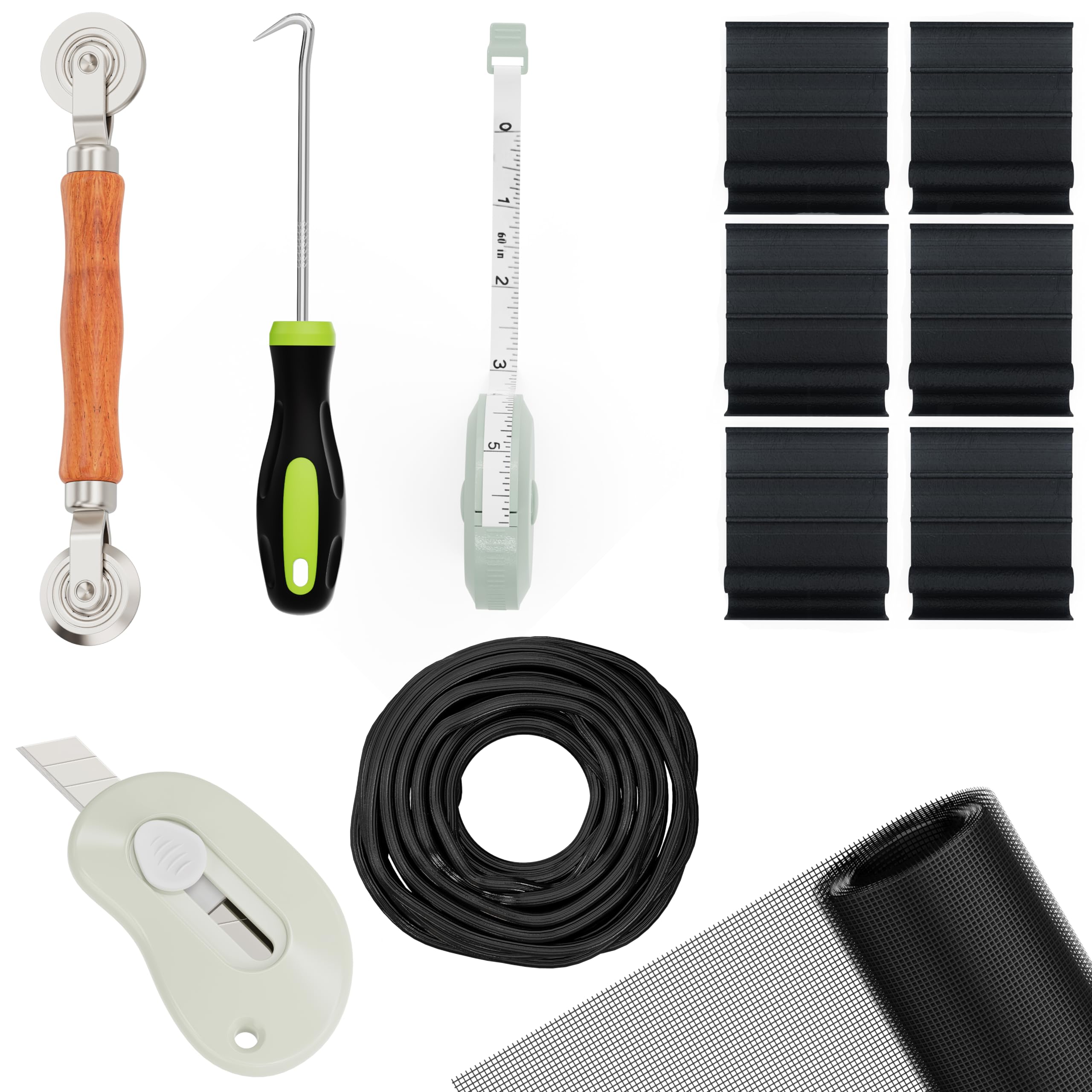 Window Screen and Screen Door Repair Kit Fiberglass Mesh with Spline ...