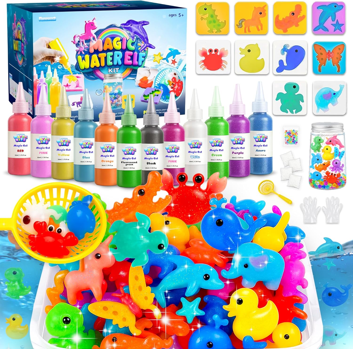 Funewest Magic Water Elf Kit, Squishy Maker Toys, Aqua Fairy Water Kit ...