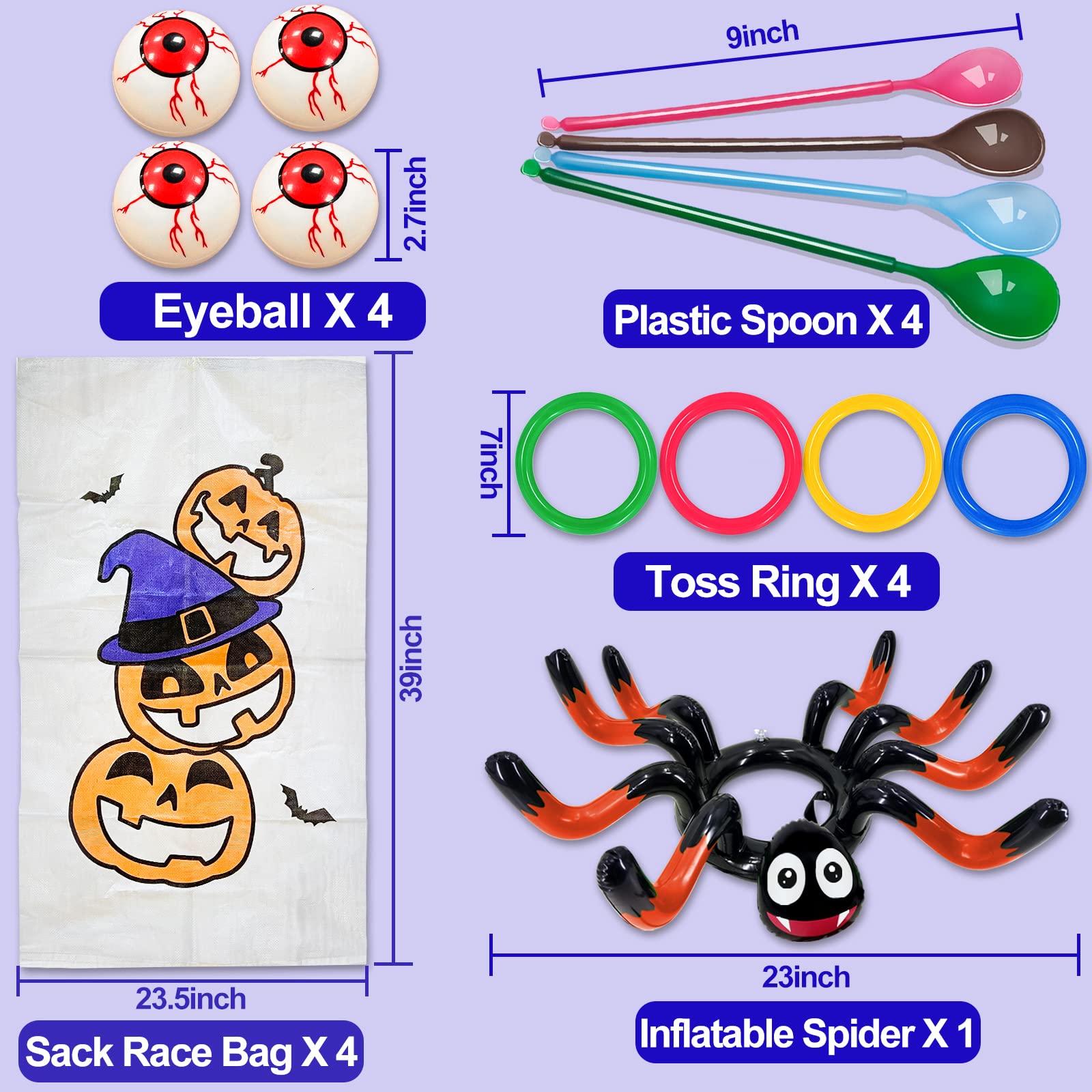 Christmas Party Decorations Halloween Inflatable Spiders Ring Toss Game ...