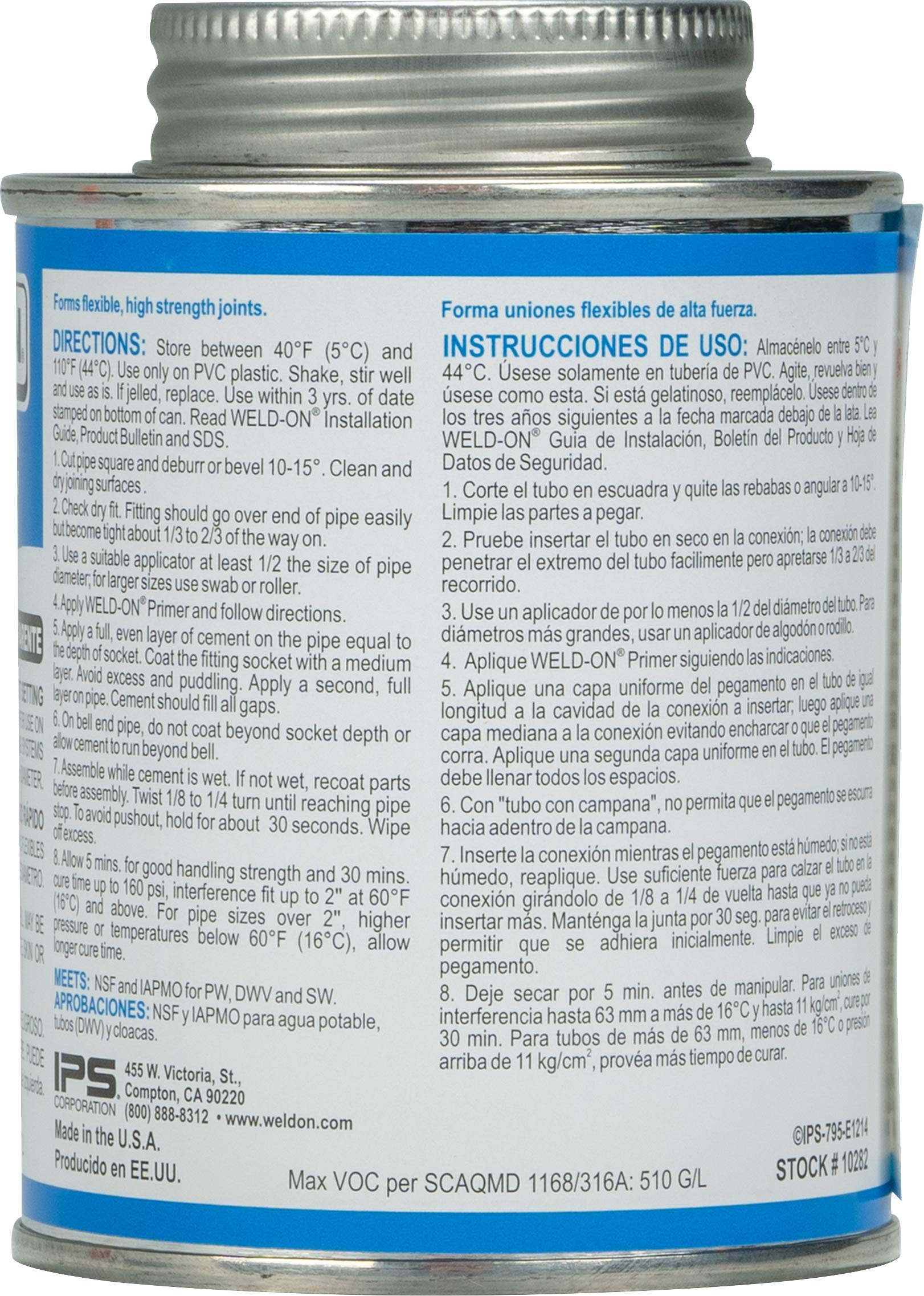 Snapklik.com : Weld-On 10282 795 Flex PVC Medium-Bodied Plumbing-Grade ...