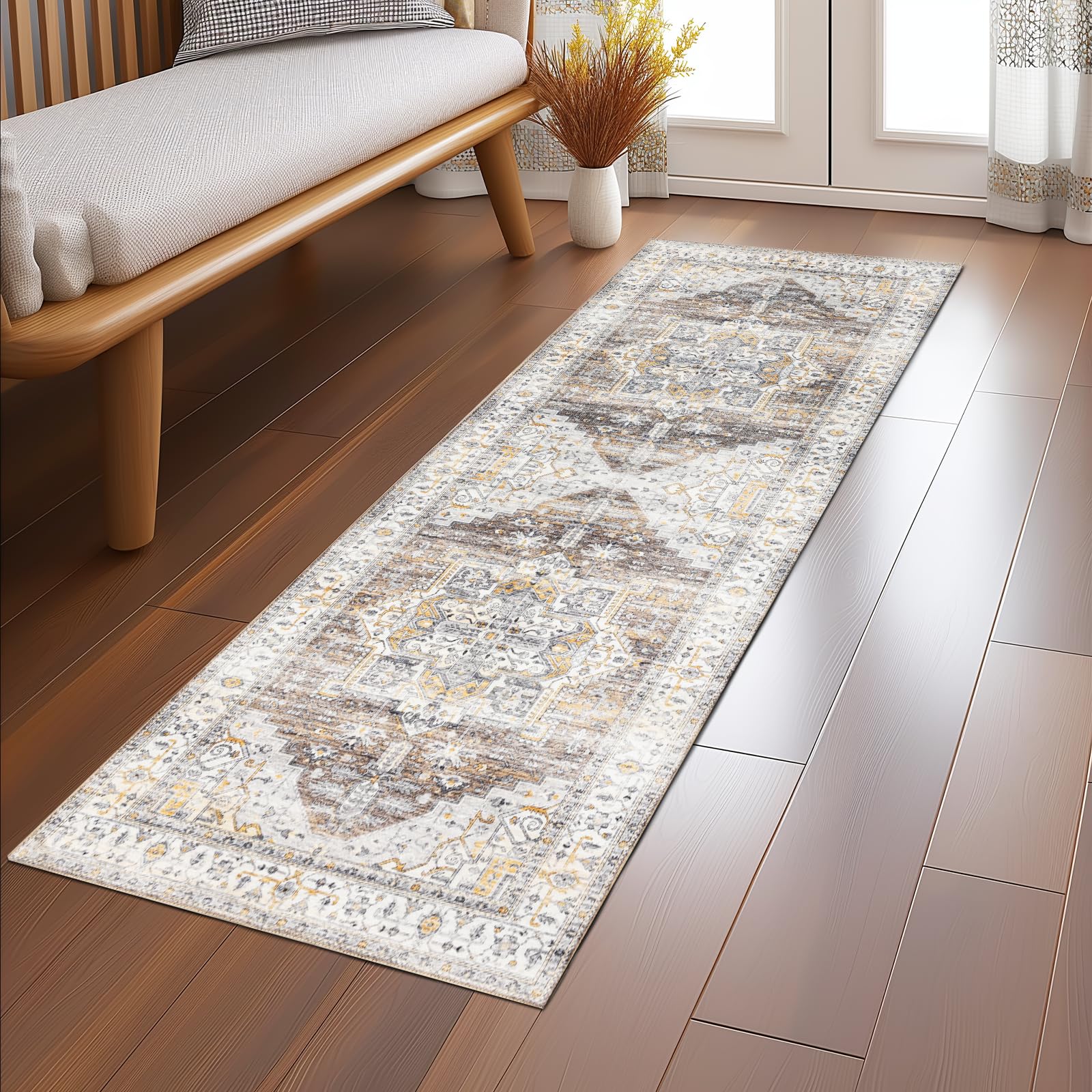 Amazon.com: Coarir Washable Rug Runner, Runner Rug for Hallways Kitchen ...