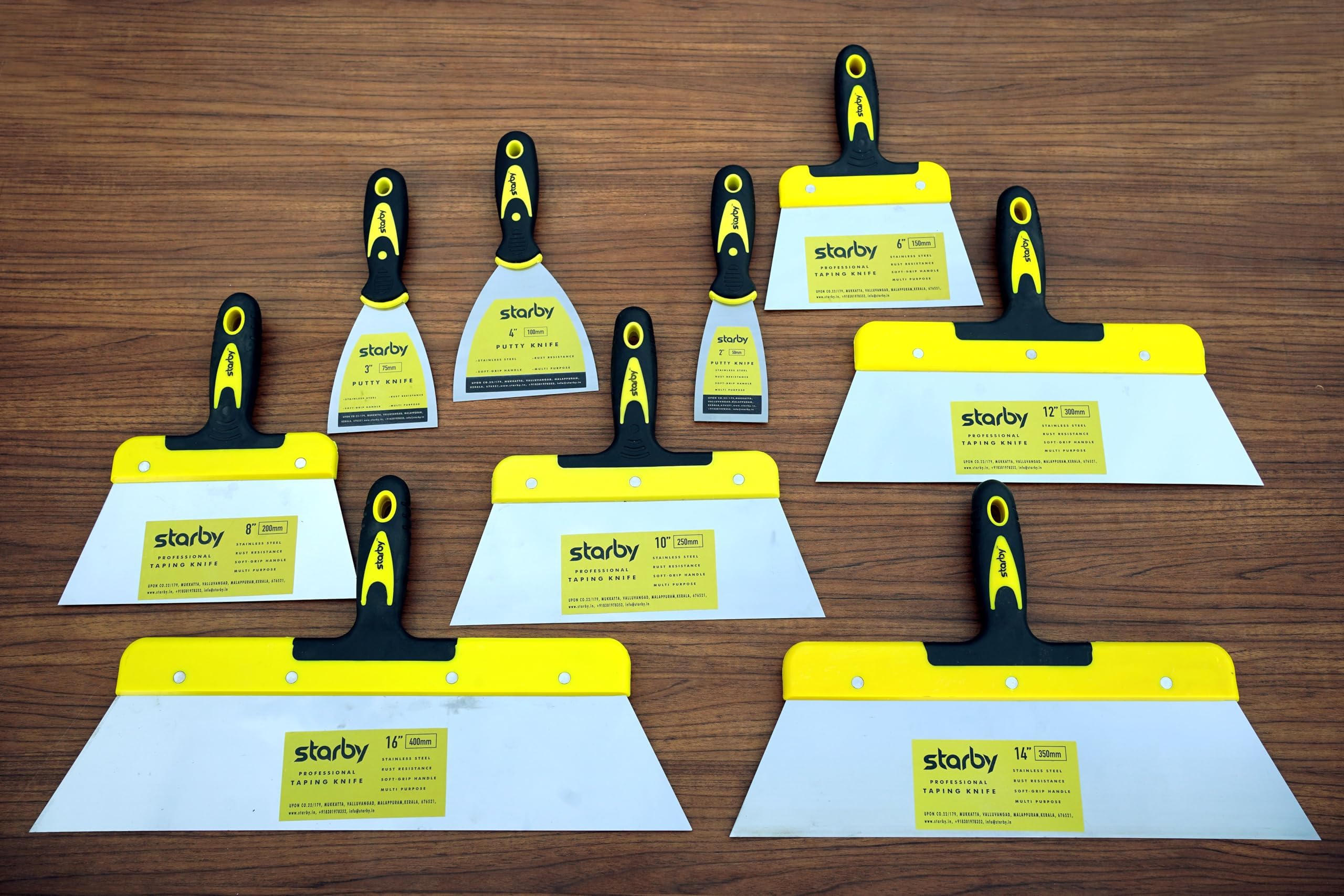 Sherni Complete Spackle Knife Set - 4-Piece Stainless Steel Kit (2, 3 ...