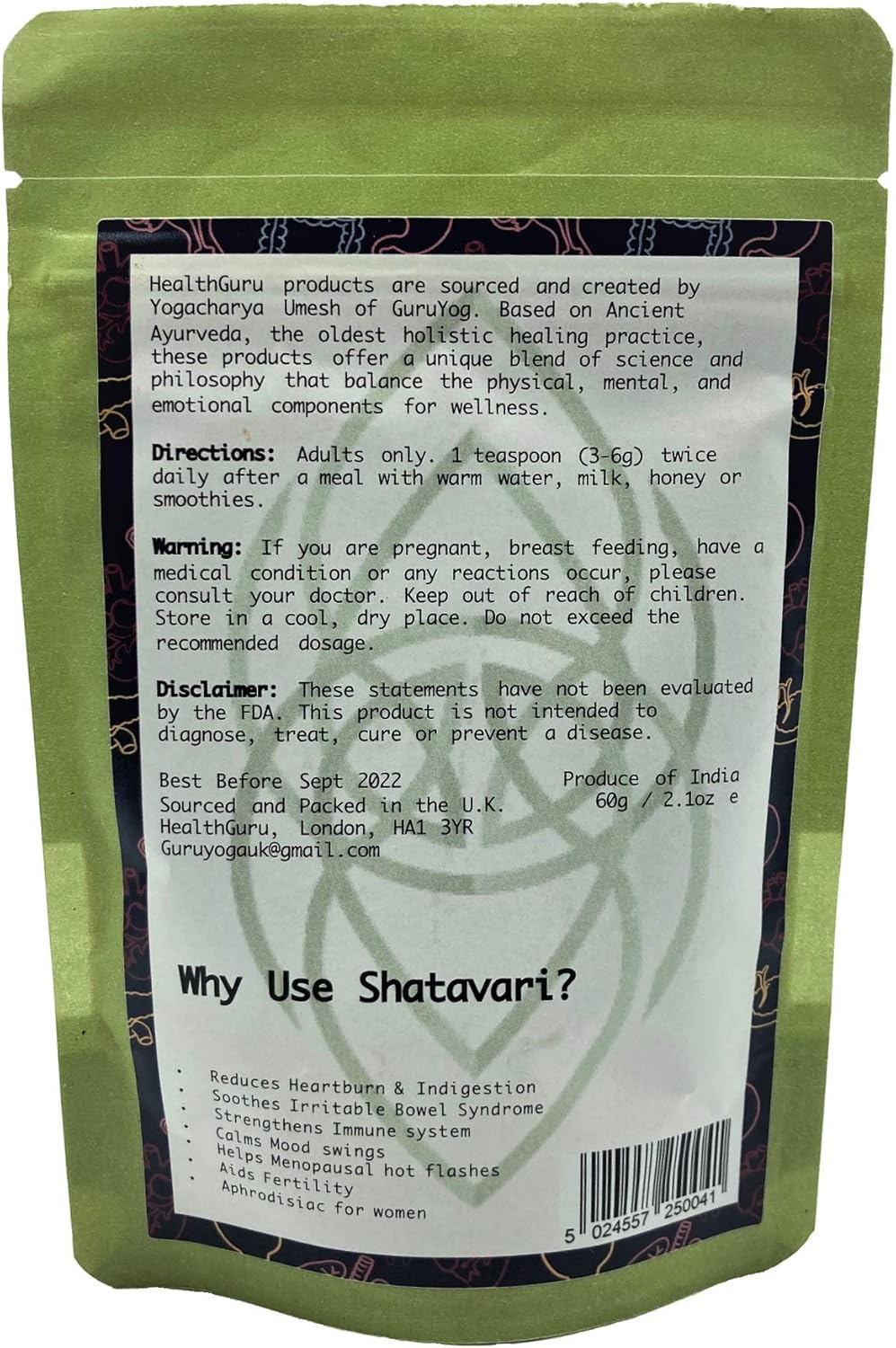 Health Guru Shatavari Powder (Asparagus Racemosus) No Artificial ...