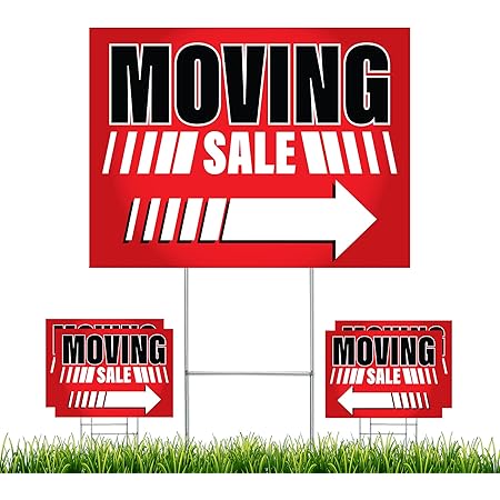 Amazon.com : NEXT LEVEL SIGNS | Moving Sale Yard Signs | Double Sided ...