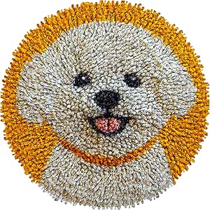 Latch Hook Rug Kit Cute Cartoon Bichon Frise Dog Easy for Beginners ...