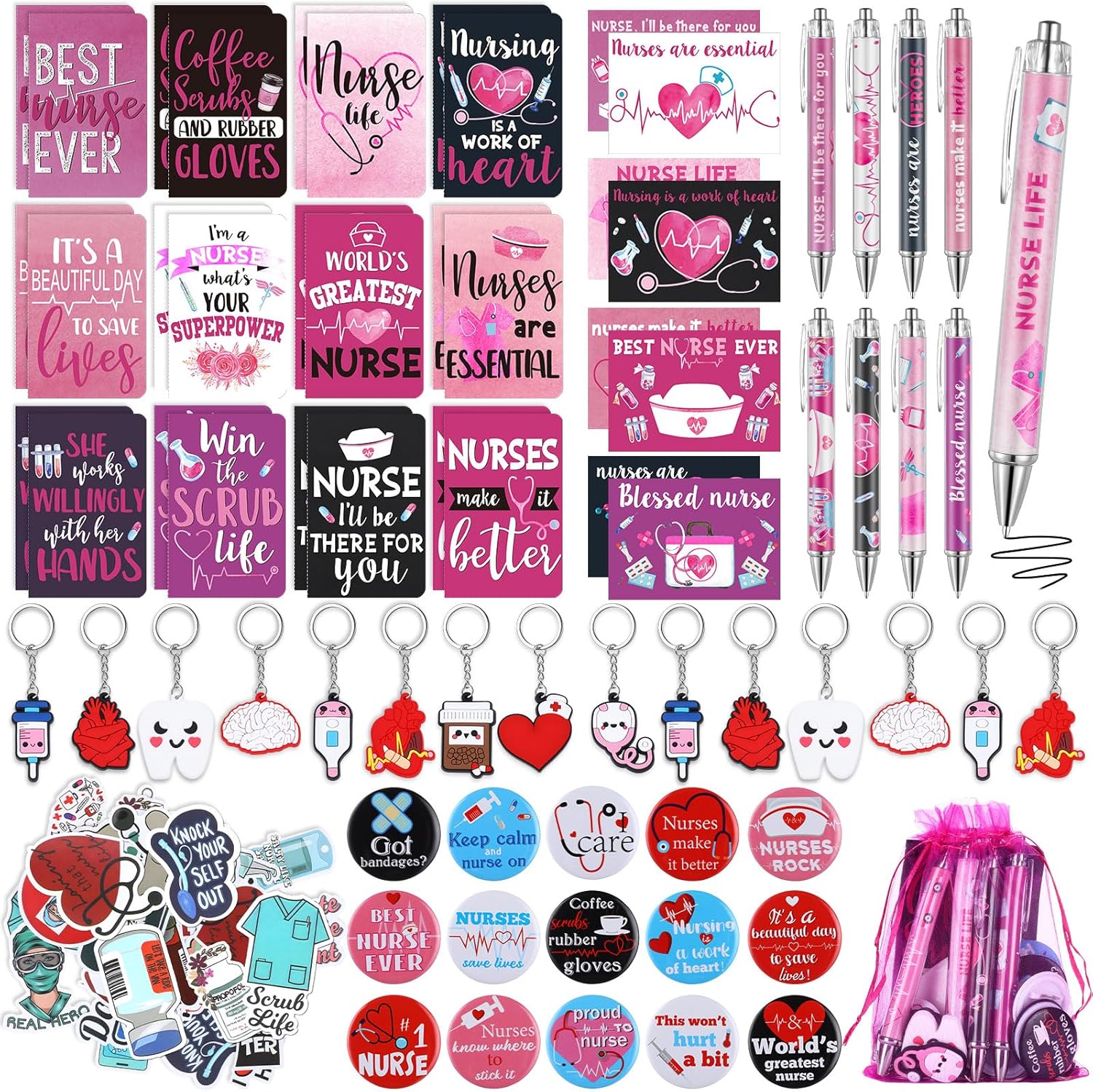Amazon.com: Pasimy 168 Pcs Nurses Week Gift Set Including Nursing Paper ...