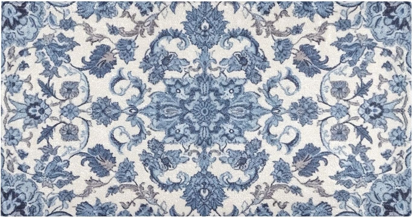 Amazon.com: French Toile De Jouy Bath Mats Classic Floral Pattern Bath ...