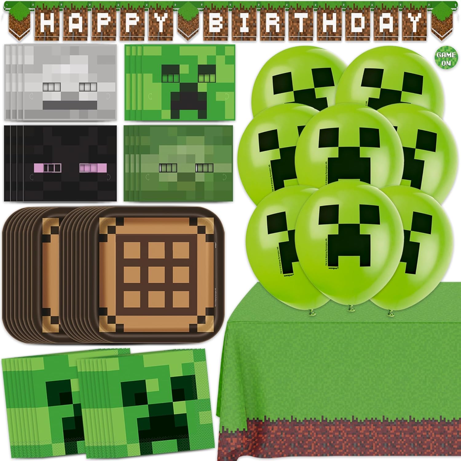 Amazon.com: Minecraft Birthday Decorations for Party | Serves 16 ...