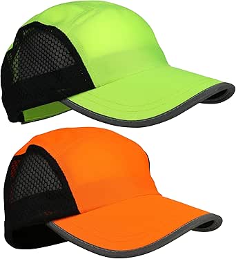 Amazon.com: Reflective Running Hat 2pack for Men and Women Reflective ...